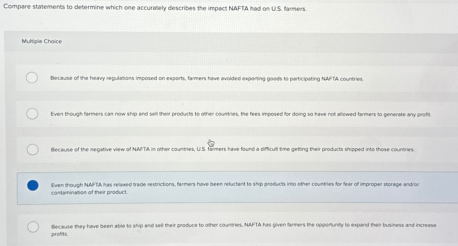 Solved Compare statements to determine which one accurately | Chegg.com