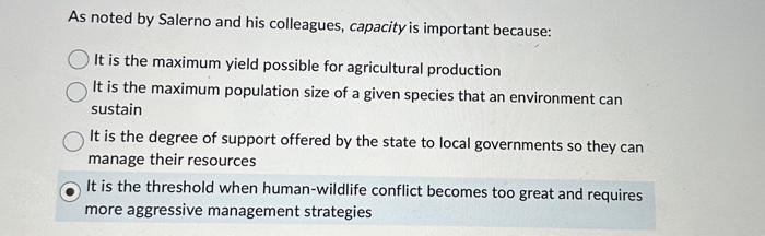 Solved As noted by Salerno and his colleagues, capacity is | Chegg.com