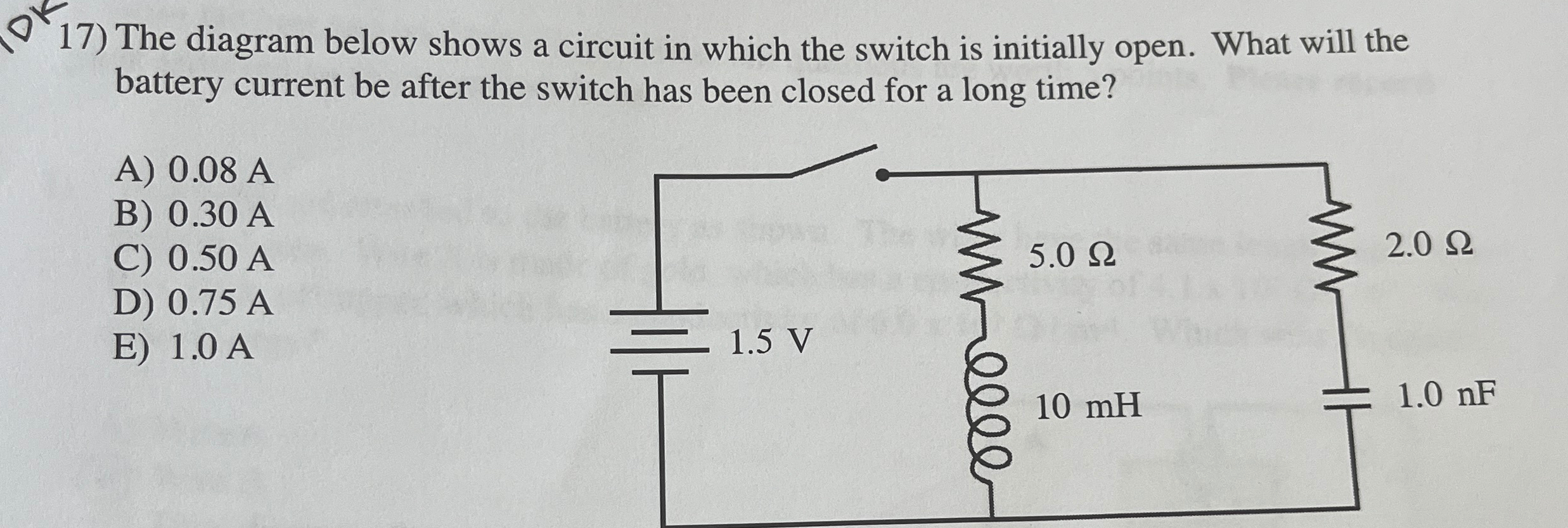 Solved The diagram below shows a circuit in which the switch | Chegg.com