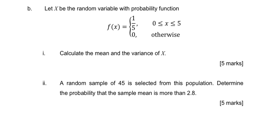 Solved b. ﻿Let x ﻿be the random variable with probability | Chegg.com