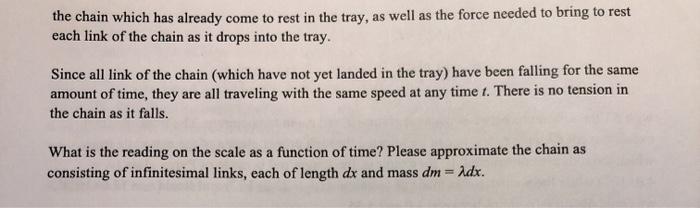 Solved Problem 3: Falling chain A chain of total length L | Chegg.com