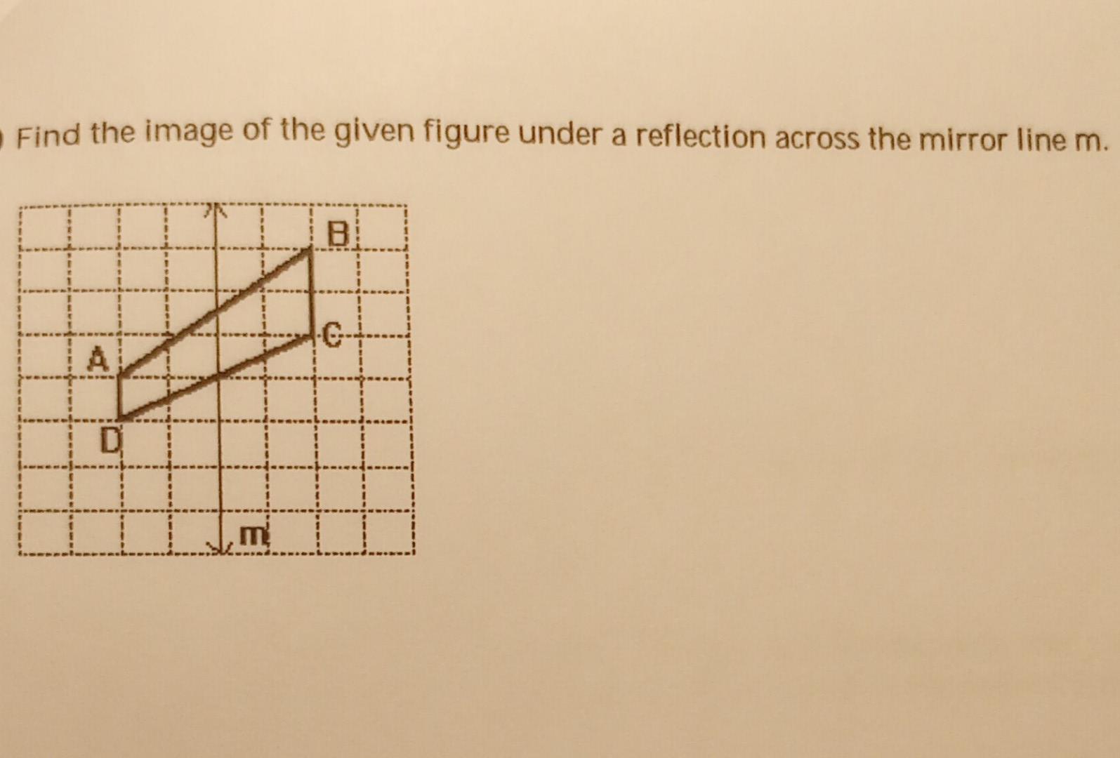 Solved Find the image of the given figure under a reflection | Chegg.com