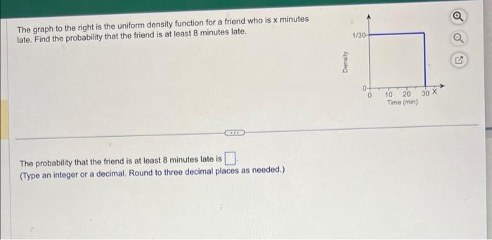 Solved The graph to the right is the uniform density | Chegg.com