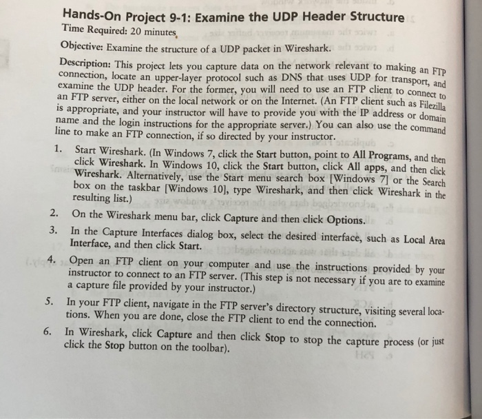 Solved Hands-On Project 9-1: Examine the UDP Header | Chegg.com