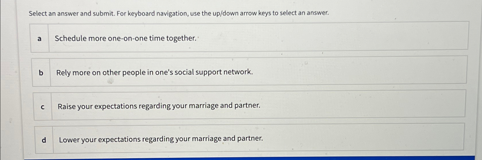 Solved Select an answer and submit. For keyboard navigation, | Chegg.com