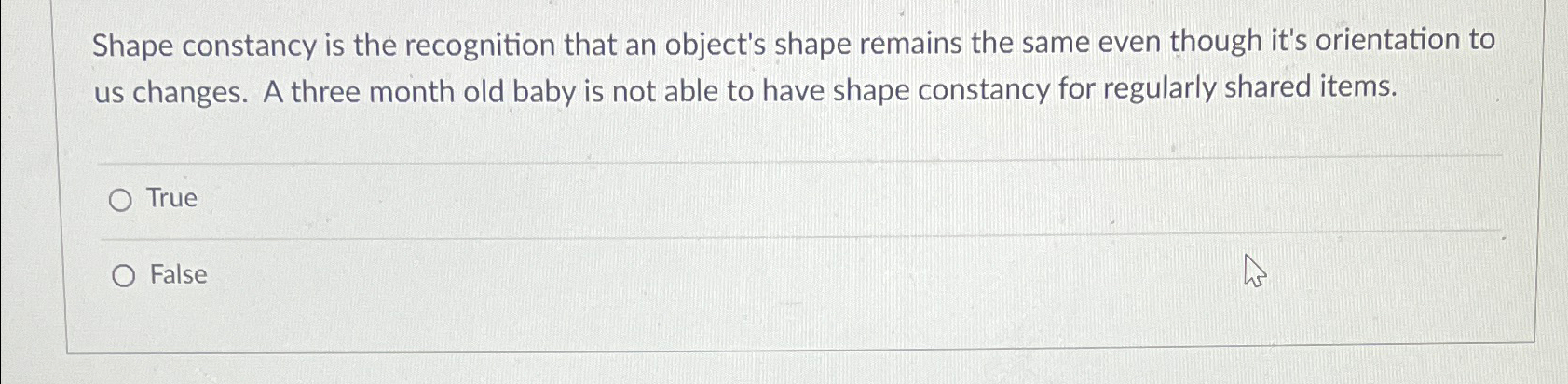 Solved Shape constancy is the recognition that an object's | Chegg.com