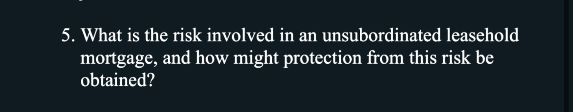 Solved What is the risk involved in an unsubordinated | Chegg.com