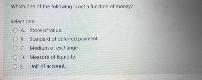 Solved Which one of the following is not a function of Chegg