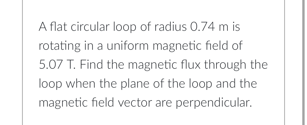 Solved A flat circular loop of radius 0.74m ﻿is rotating in | Chegg.com