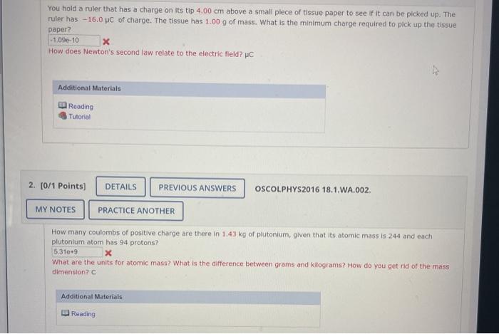 Solved You hold a ruler that has a charge on its tip 4,00 cm | Chegg.com