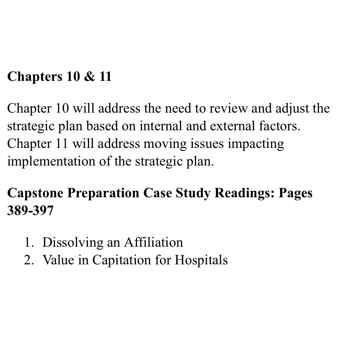 Solved Chapters 10 ﻿& 11Chapter 10 ﻿will address the need to | Chegg.com