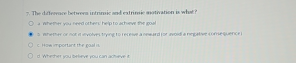 Solved The difference between intrinsic and extrinsic | Chegg.com