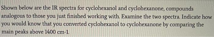 Solved Shown below are the IR spectra for cyclohexanol and | Chegg.com