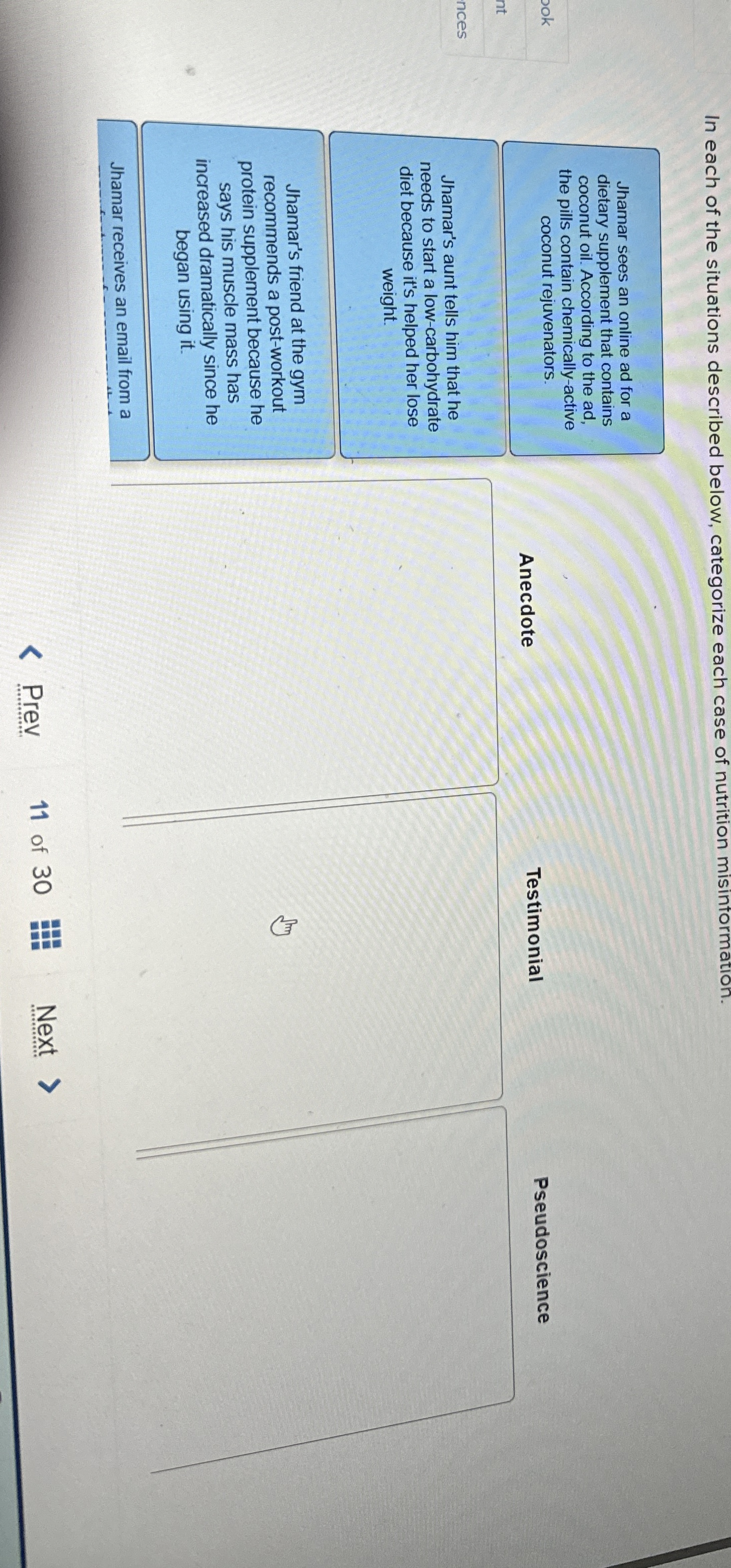 Solved In each of the situations described below, categorize | Chegg.com