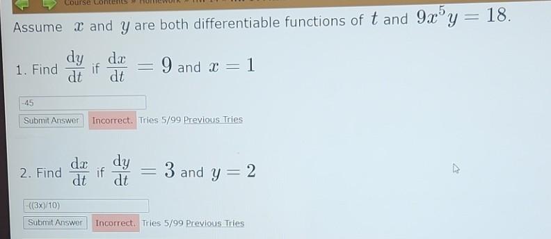 Solved Assume x and y are both differentiable functions of t | Chegg.com