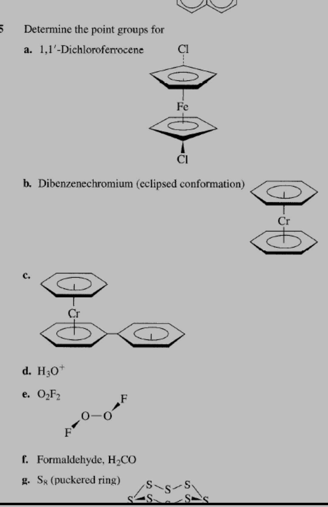 Solved 4-1 Determine the point groups for a. Ethane | Chegg.com
