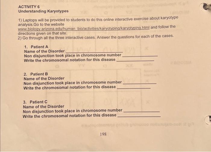 Solved ACTIVITY 6 Understanding Karyotypes 1) Laptops will | Chegg.com
