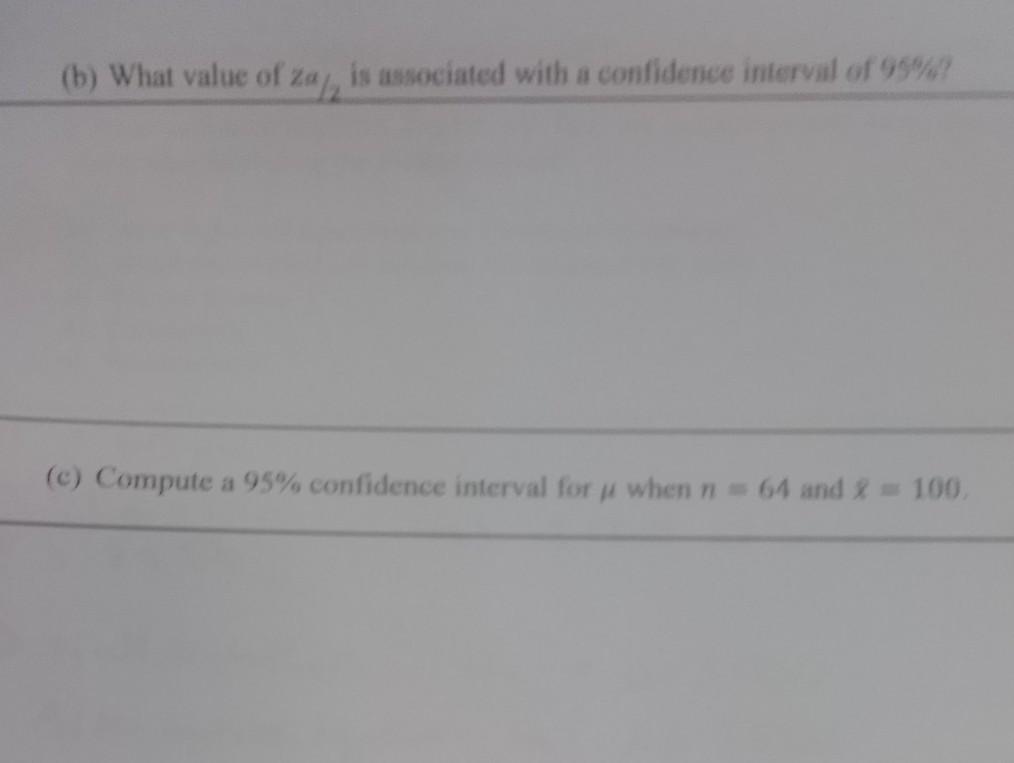 Solved (ii) A two sided confidence interval for is given by | Chegg.com