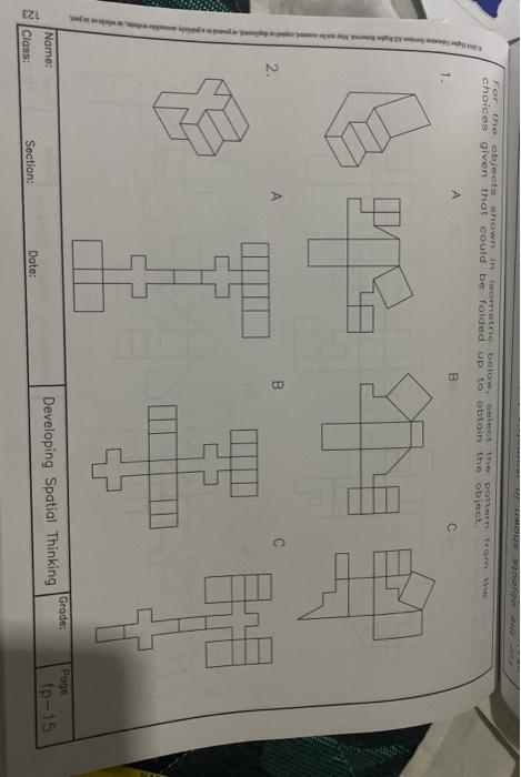 Solved Select the object that results from Folding up the | Chegg.com