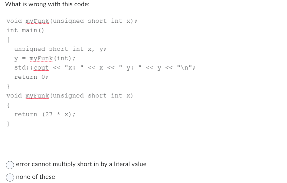 Solved What is wrong with this code:error cannot multiply | Chegg.com