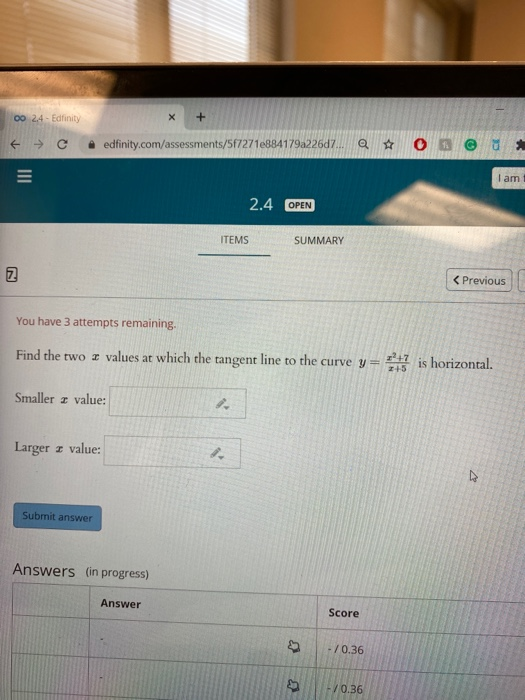 Solved OO 24 - Edfinity X + € | Chegg.com