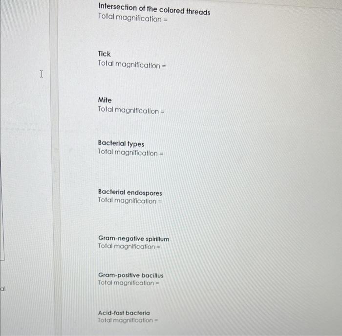 Intersection of the colored threads Total | Chegg.com