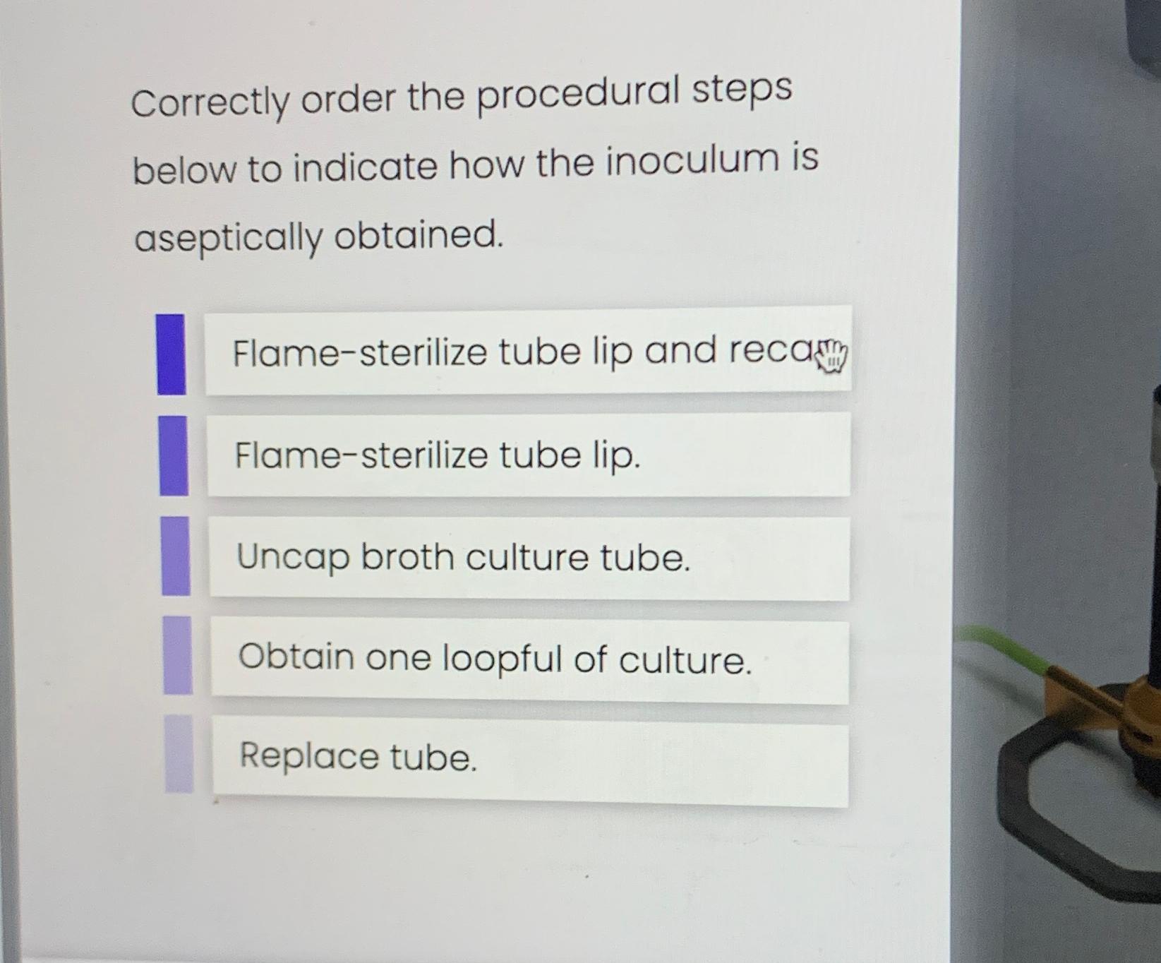 Solved Correctly order the procedural steps below to | Chegg.com