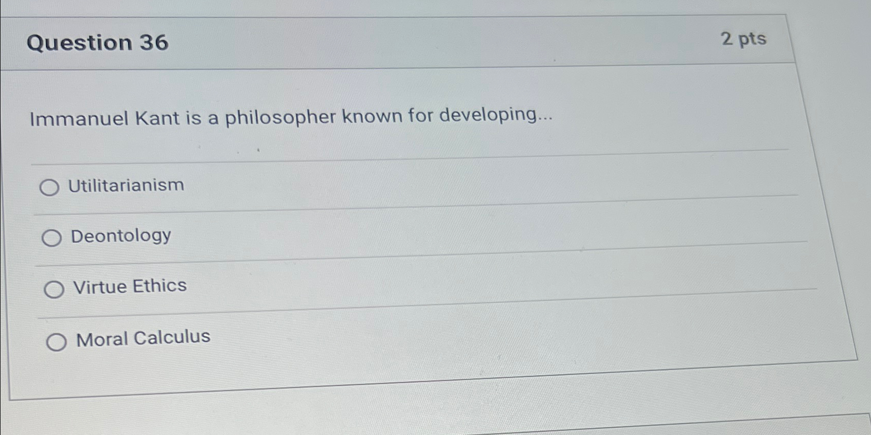 Solved Question 362 ﻿ptsImmanuel Kant is a philosopher known | Chegg.com