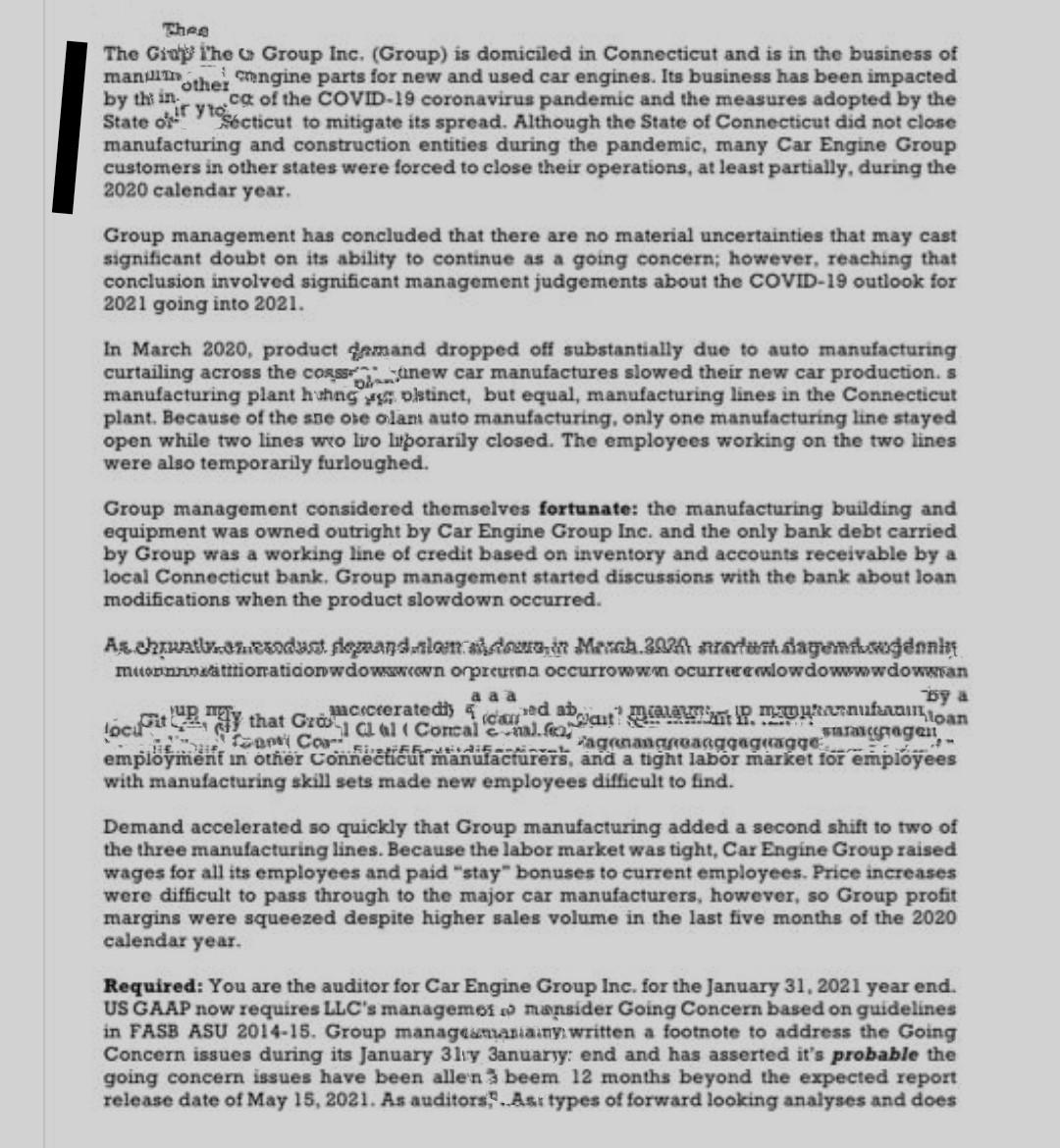 Solved Thes manjith State ofry to: The Gras ihe Group Inc. | Chegg.com