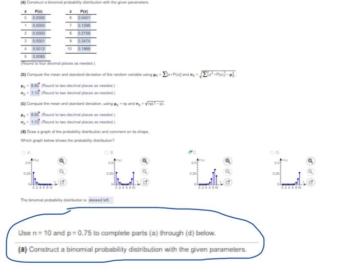 Solved 1 (8) Construct a biomal probability distribution | Chegg.com
