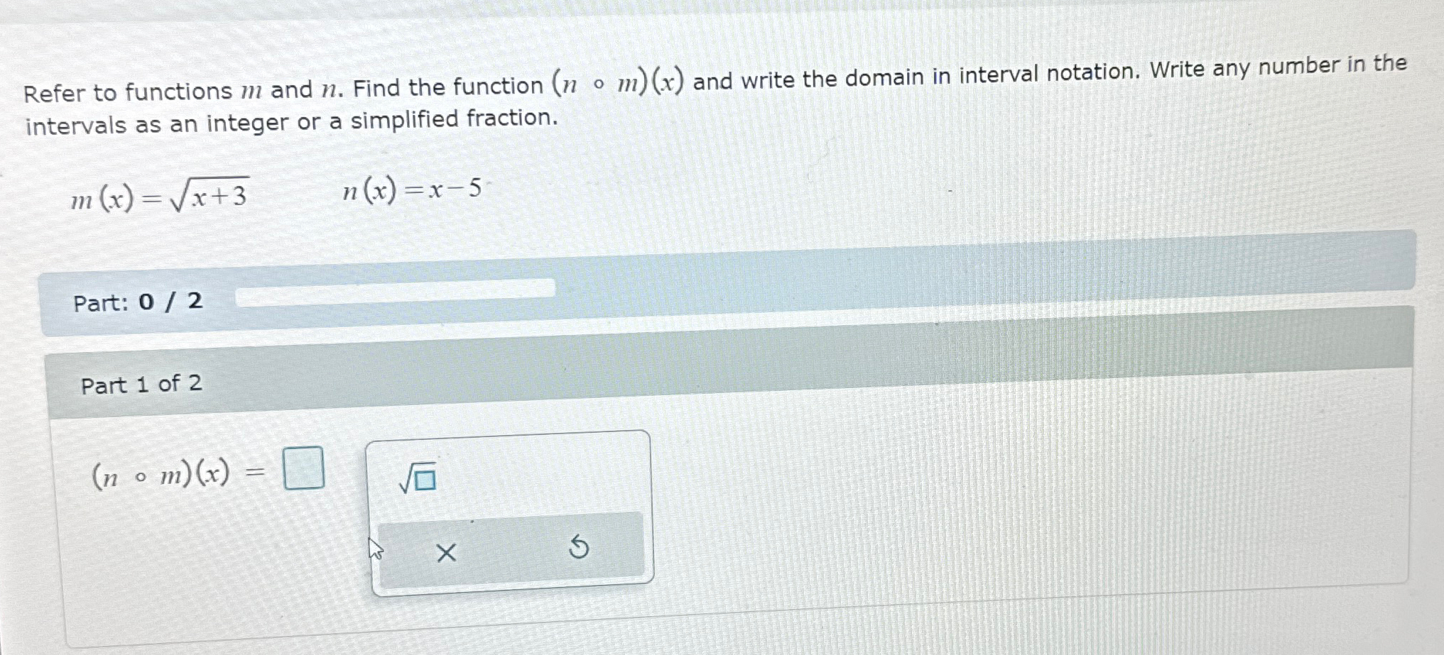 Solved Refer to functions m ﻿and n. ﻿Find the function | Chegg.com