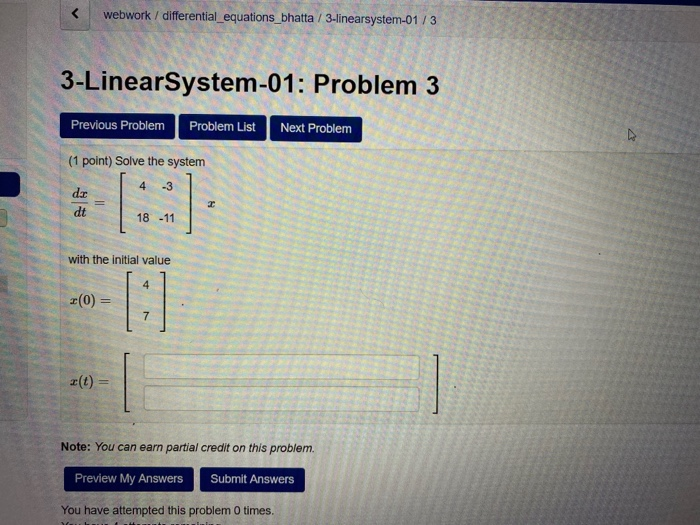 Solved webwork / differential_equations_bhatta/ | Chegg.com