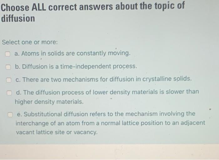 Solved Choose ALL correct answers about the topic of | Chegg.com