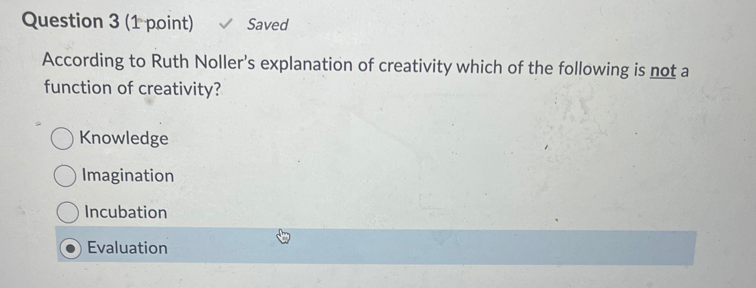 Solved Question 3 (1 ﻿pooint) ﻿SavedAccording to Ruth | Chegg.com