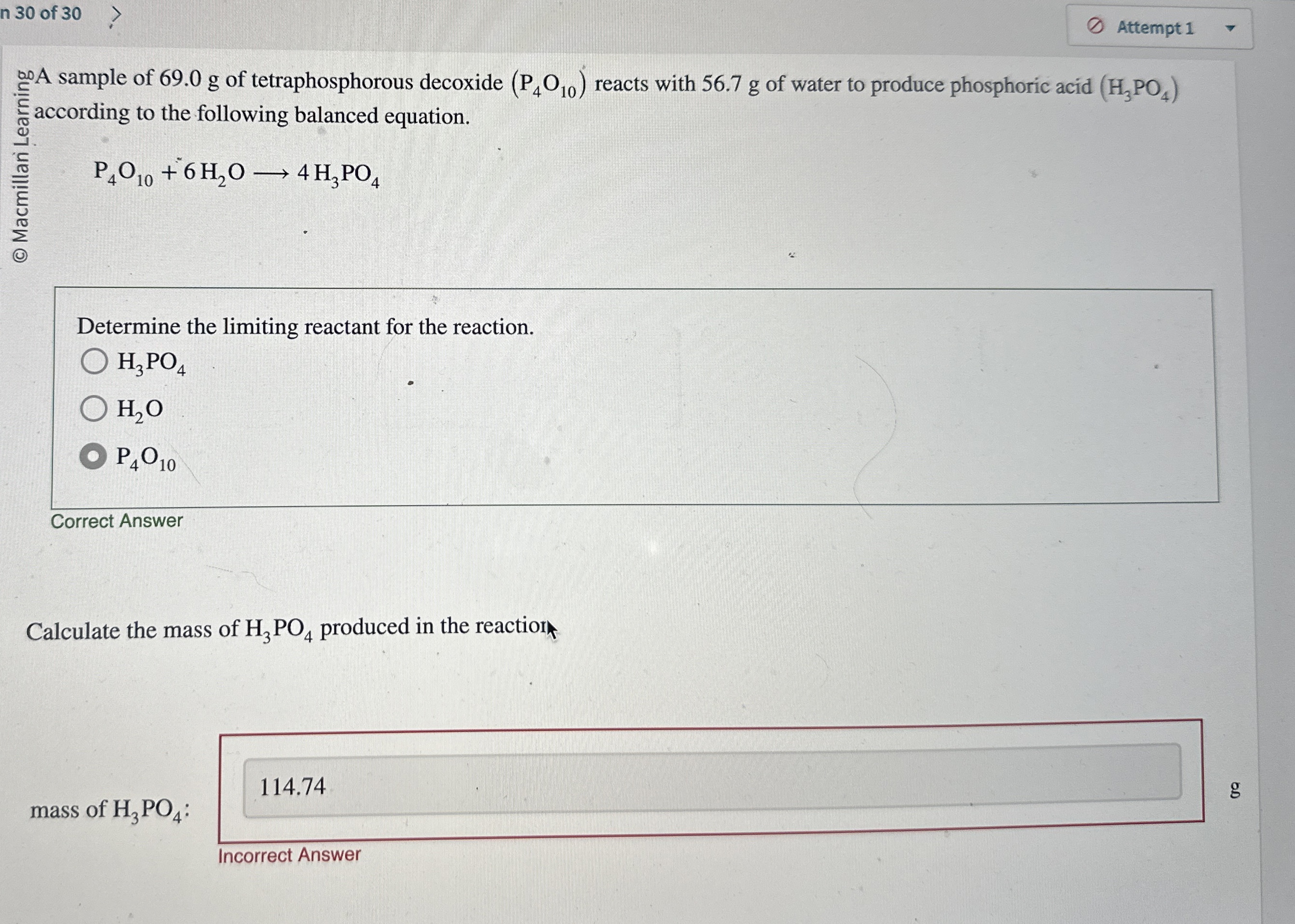 Solved Determine the limiting reactant for the | Chegg.com