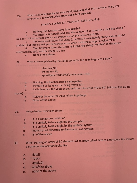 Solved 27. What is accomplished by this statement, assuming | Chegg.com