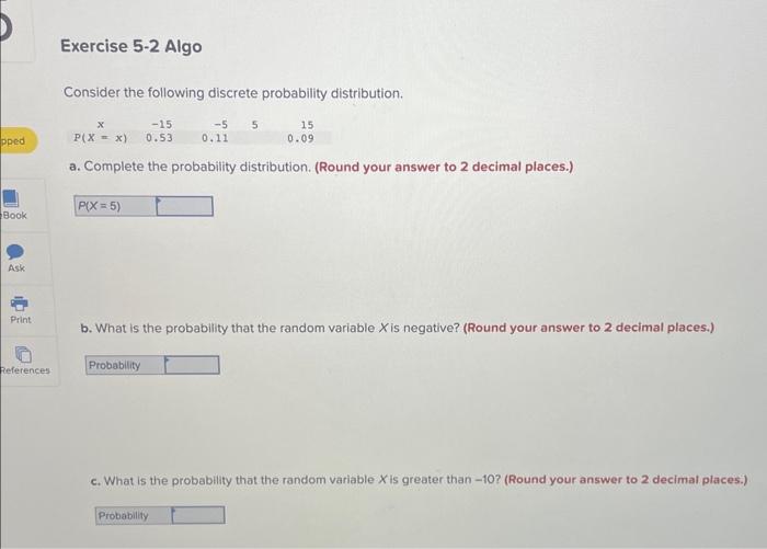 Solved Consider the following discrete probability | Chegg.com