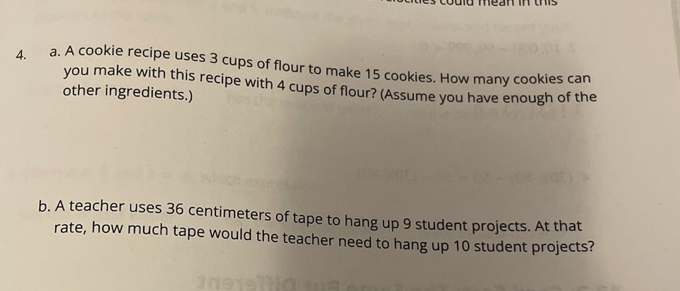 Solved a. ﻿A cookie recipe uses 3 ﻿cups of flour to make 15 | Chegg.com