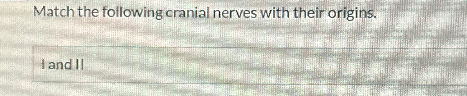 Solved Match the following cranial nerves with their | Chegg.com