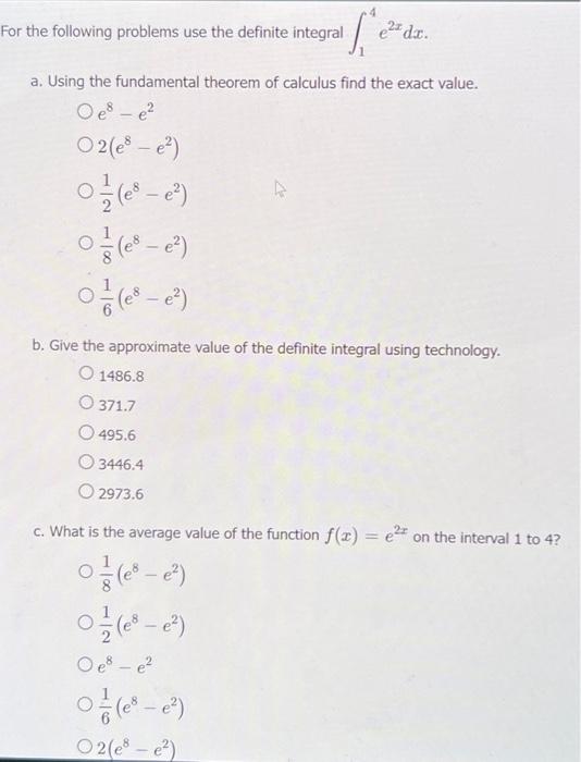 Solved the following problems use the definite integral | Chegg.com