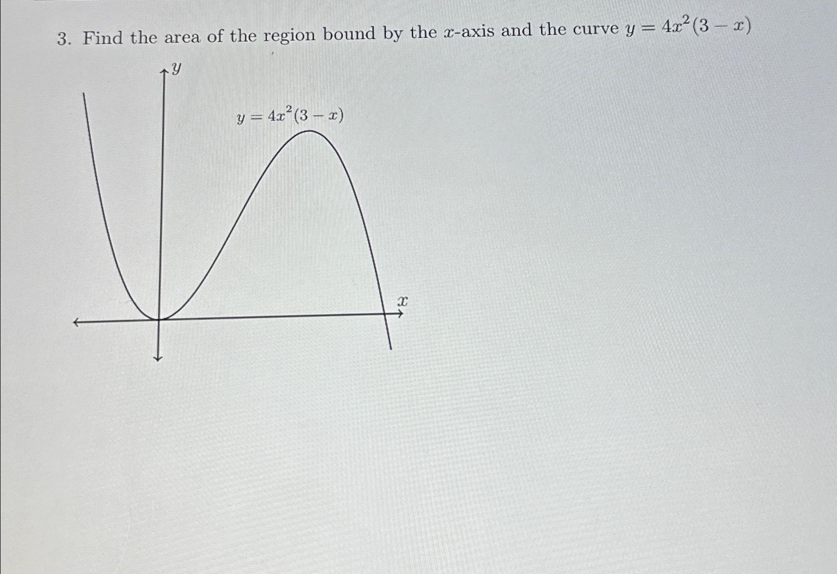 Solved Find the area of the region bound by the x-axis and | Chegg.com