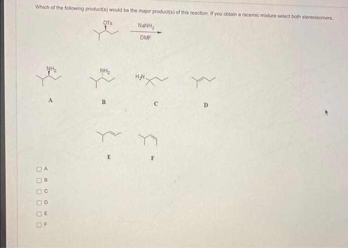 Solved DMSO NaSHWhich of the following product(s) would be | Chegg.com