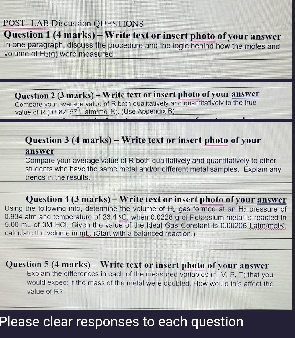 Solved POST-LAB Discussion QUESTIONS Question 1 (4 marks) - | Chegg.com
