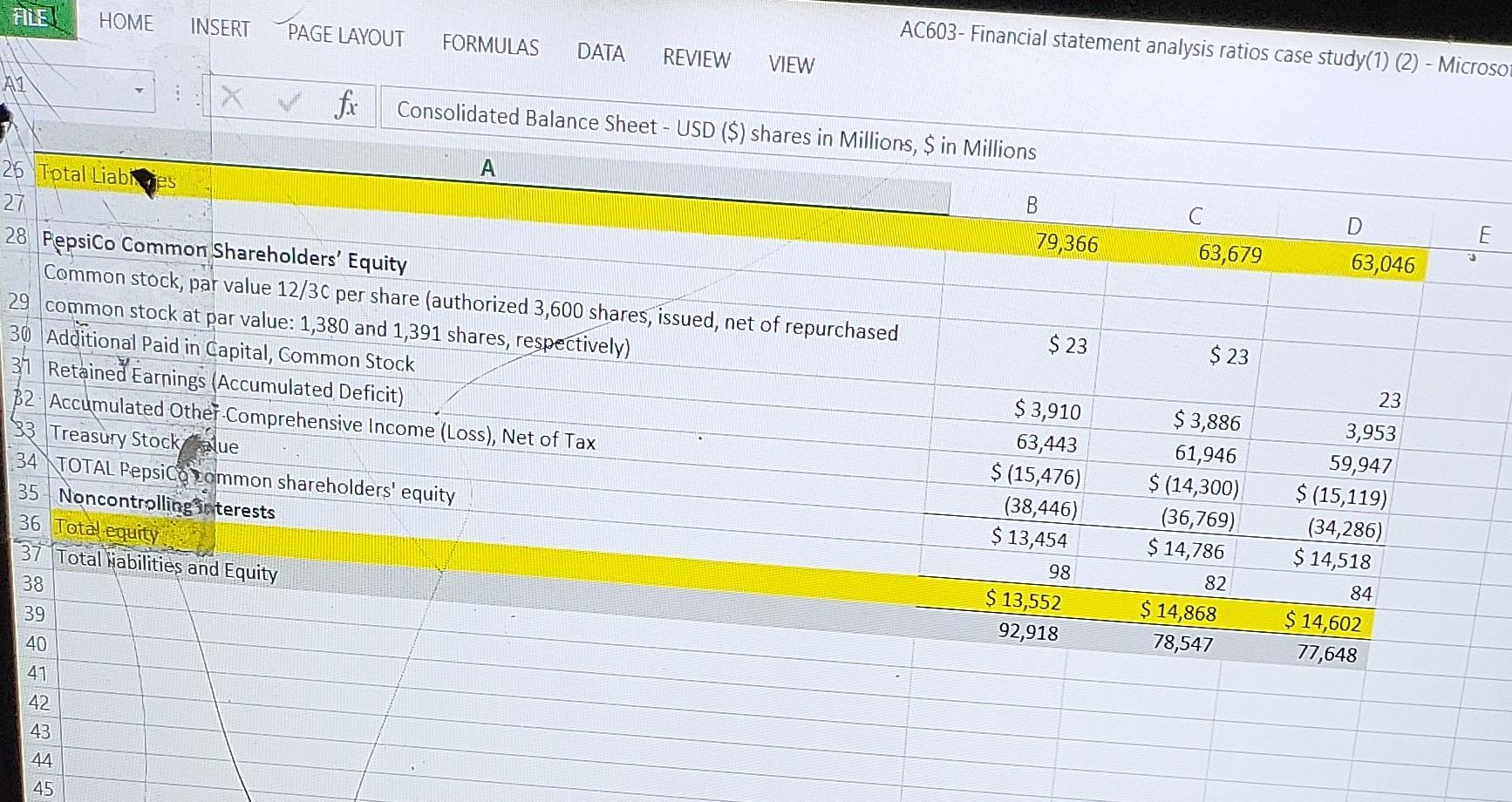 Solved Financial Statement Analysis case O @ E Attached | Chegg.com