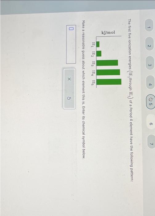 Solved The first five ionization energies ( IE1 through IE5 | Chegg.com
