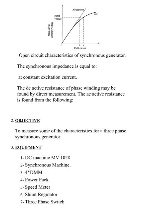 Solved CALCULATIONS Draw open circuit characteristics. | Chegg.com