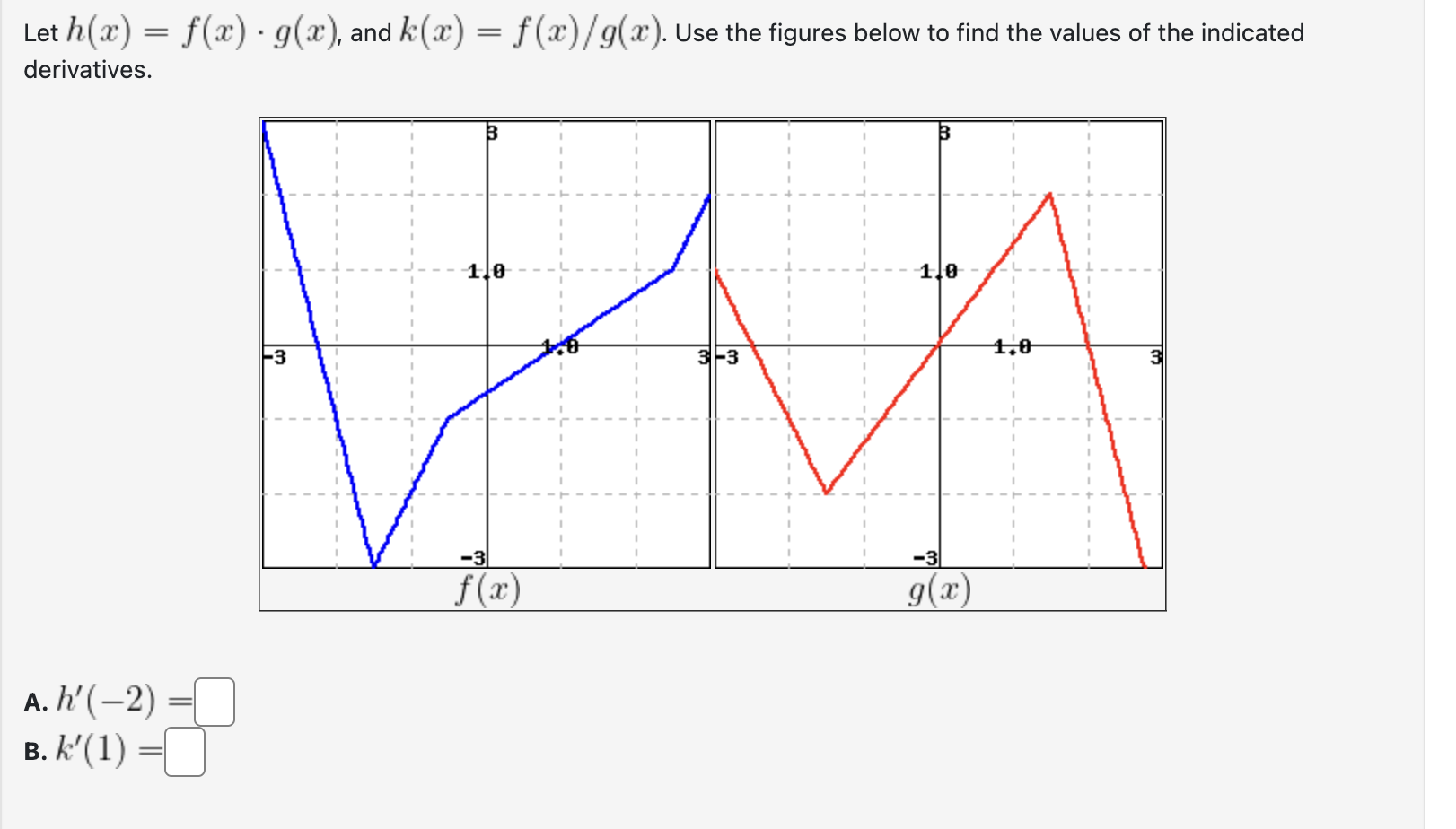 Solved Let h(x)=f(x)*g(x), ﻿and k(x)=fxg(x). ﻿Use the | Chegg.com