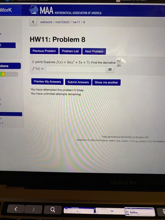 Solved CV WMO Work MAA MATHEMATICAL ASSOCIATION OF AMERICA