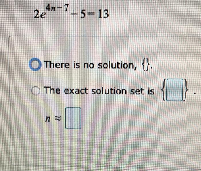 Solved 1350= 23'+3 There is no solution, {}. O The exact | Chegg.com