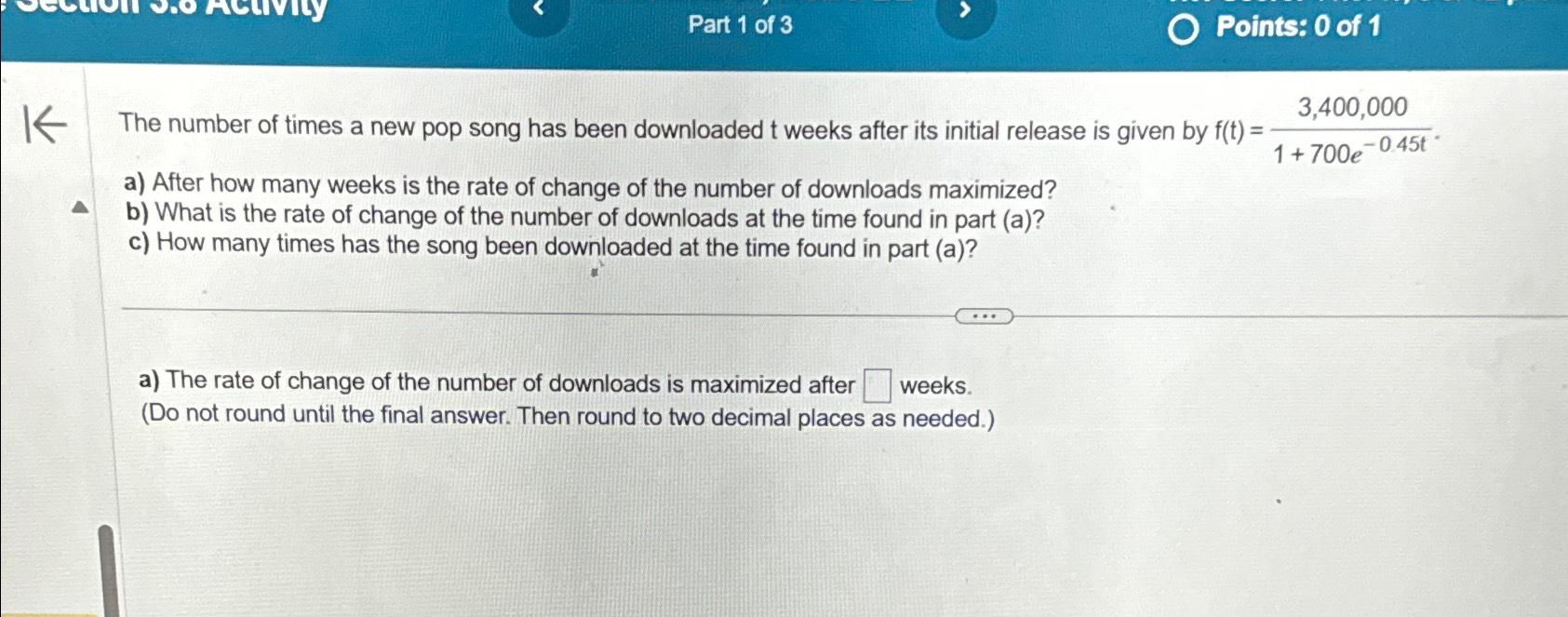Solved Part 1 ﻿of 3Points: 0 ﻿of 1The number of times a new | Chegg.com